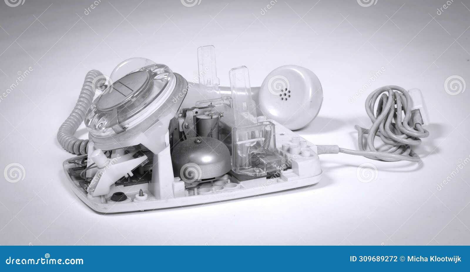 Part of a Broken Old Telephone, Phone with Dial Plate - Plastic Phone ...