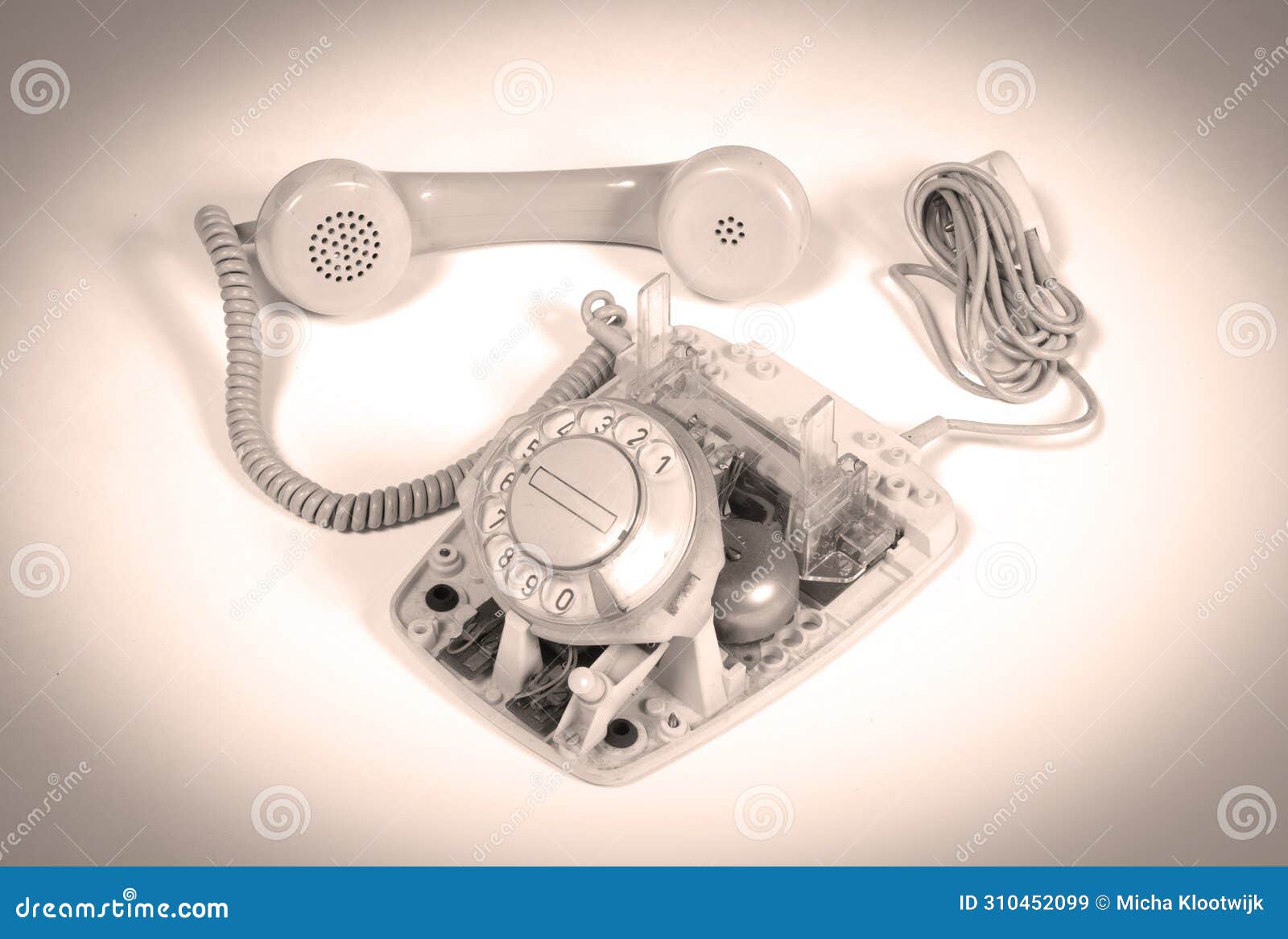 Part of a Broken Old Telephone, Phone with Dial Plate - Plastic Phone ...