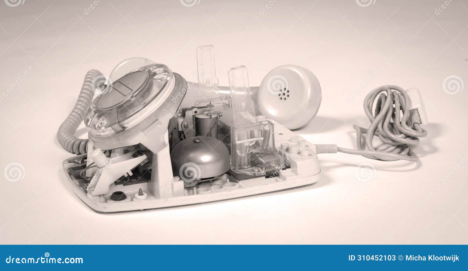 Part of a Broken Old Telephone, Phone with Dial Plate - Plastic Phone ...