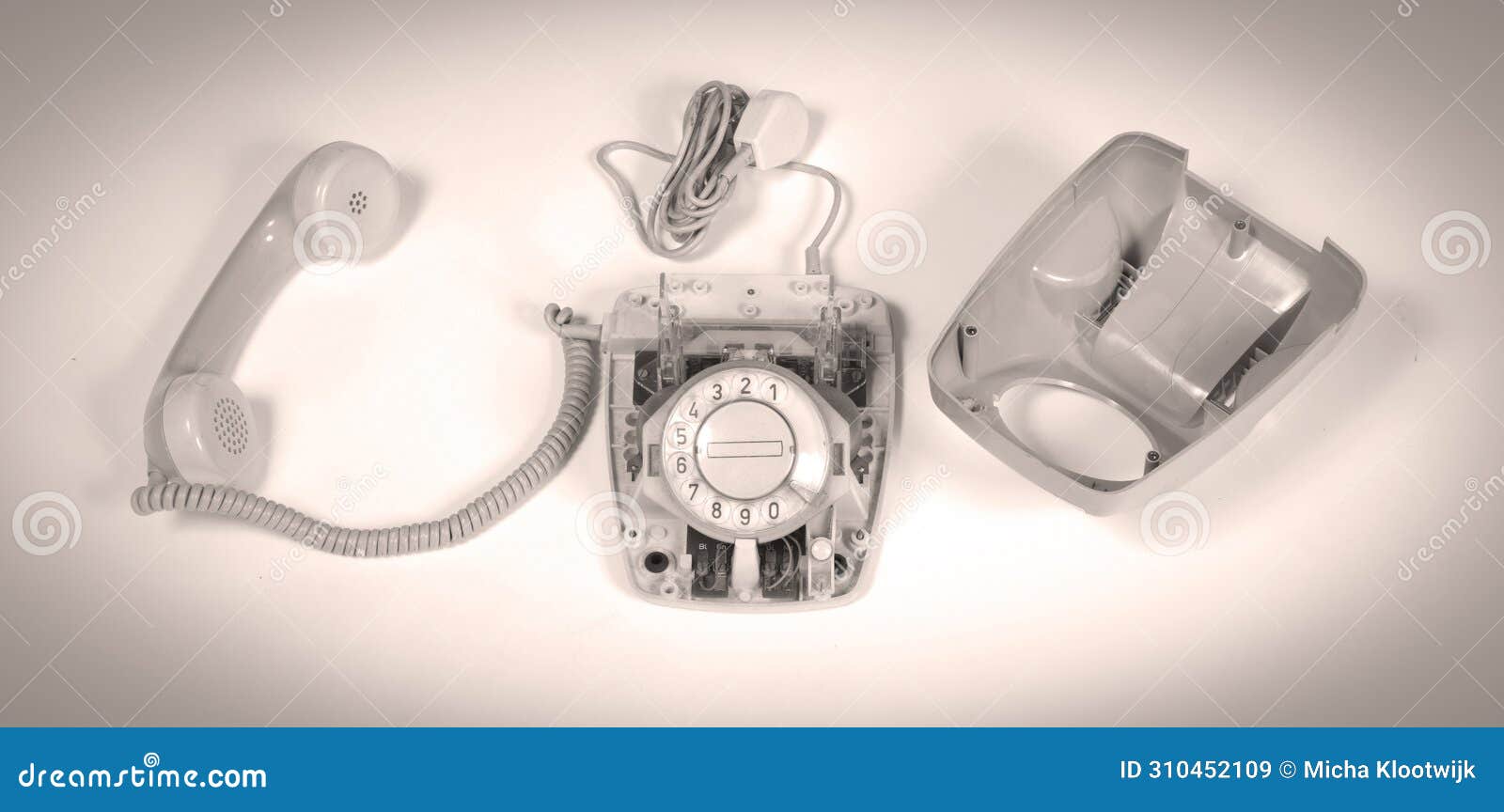 Part of a Broken Old Telephone, Phone with Dial Plate - Plastic Phone ...