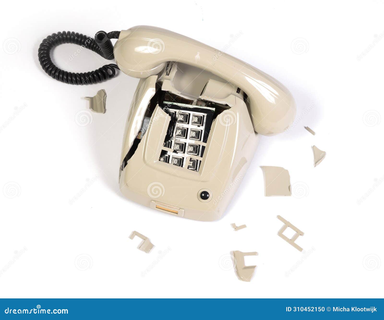 Part of a Broken Old Telephone, Phone with Dial Plate - Plastic Phone ...