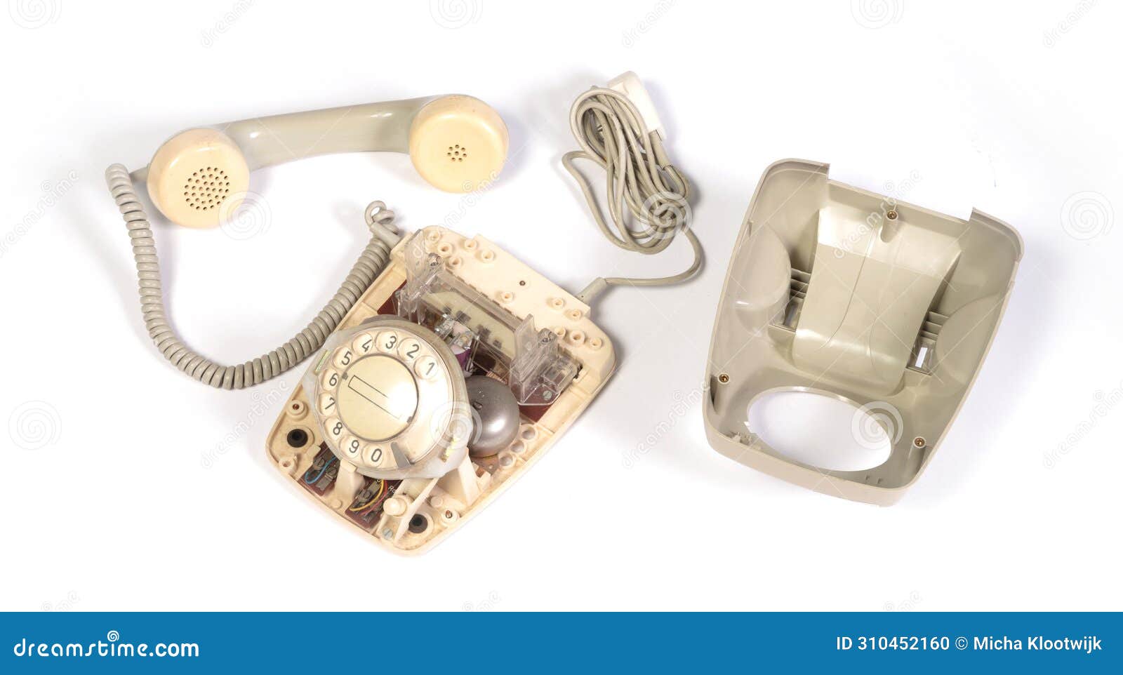 Part of a Broken Old Telephone, Phone with Dial Plate - Plastic Phone ...