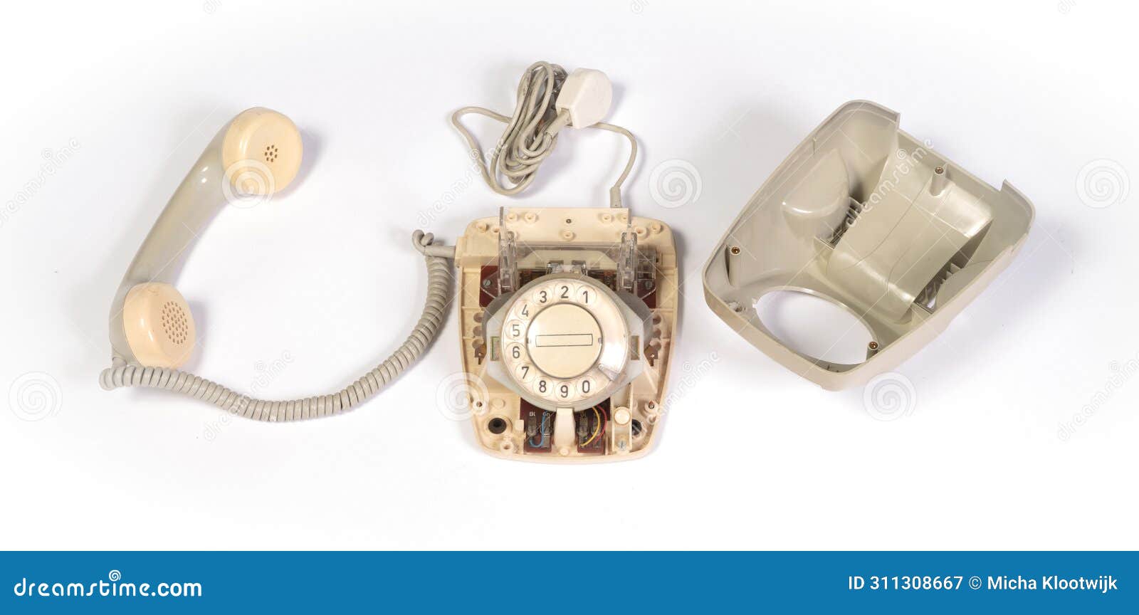 Part of a Broken Old Telephone, Phone with Dial Plate - Plastic Phone ...
