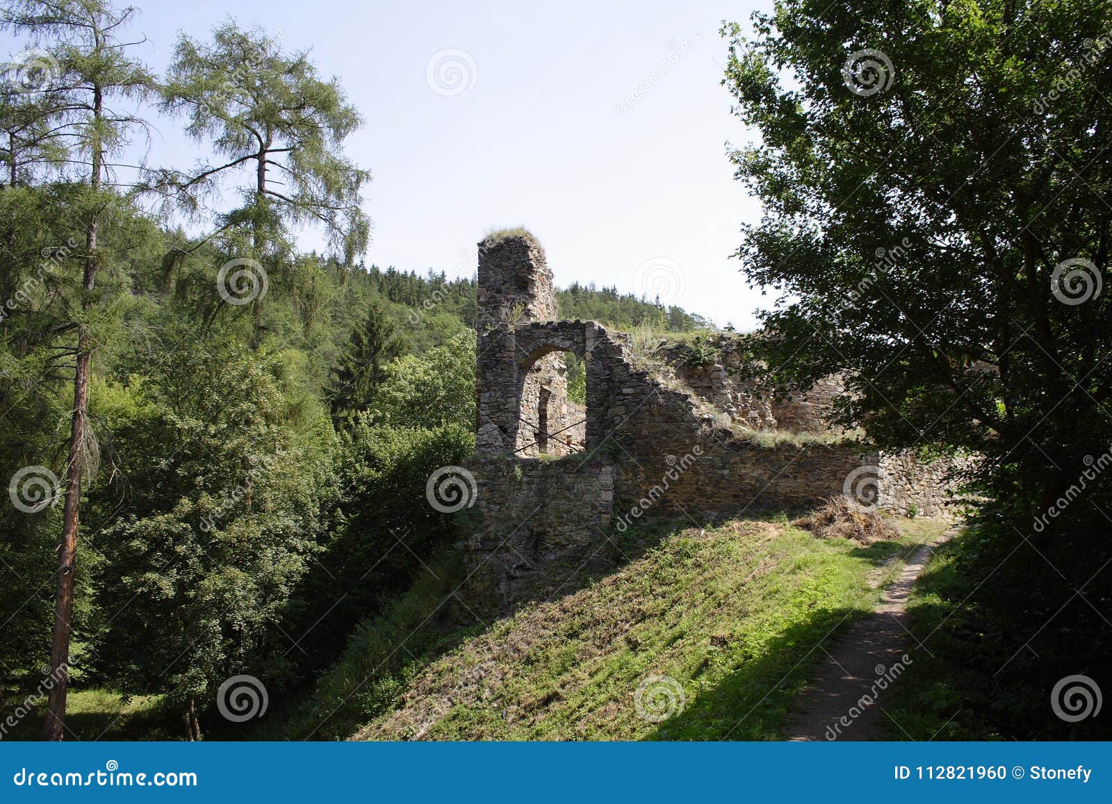 Part of Broken Stone Building Stock Photo - Image of ruins, fort: 112821960