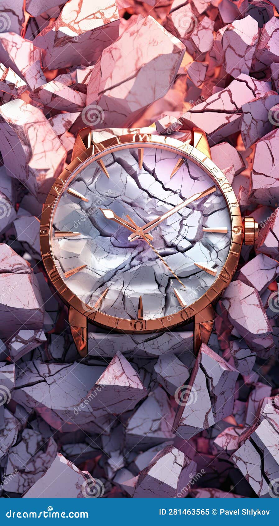 Part of Broken Watch, Romantic Time Concept Stock Illustration ...