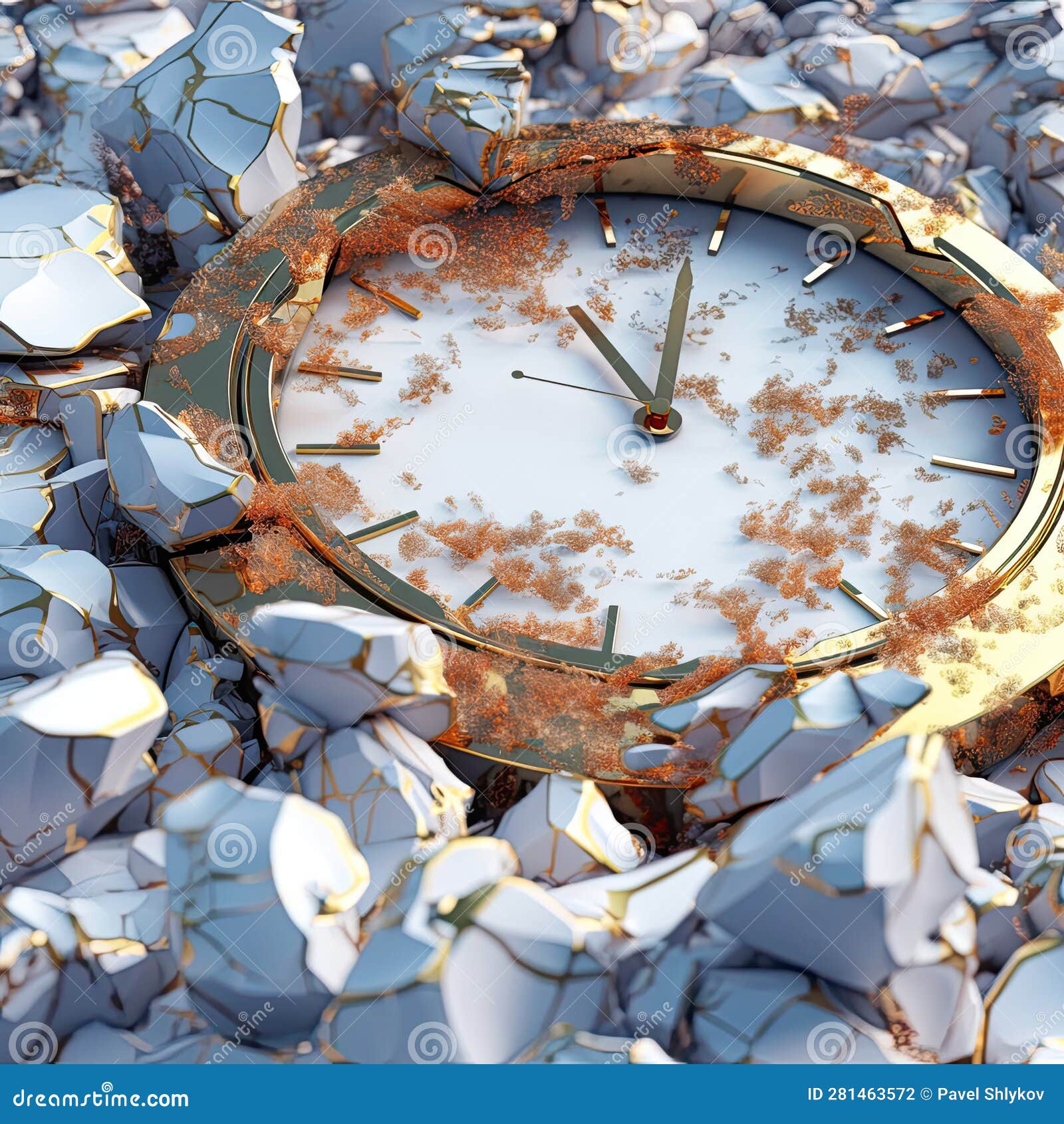 Part of Broken Watch, Romantic Time Concept Stock Illustration ...