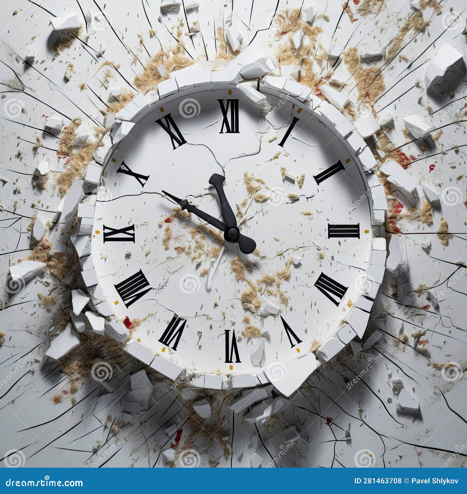 Part of Broken Watch, Romantic Time Concept Stock Illustration ...