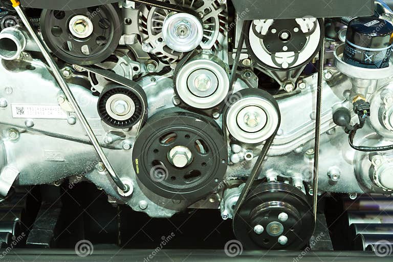 Part of car engine stock image. Image of belt, actuator - 23055143