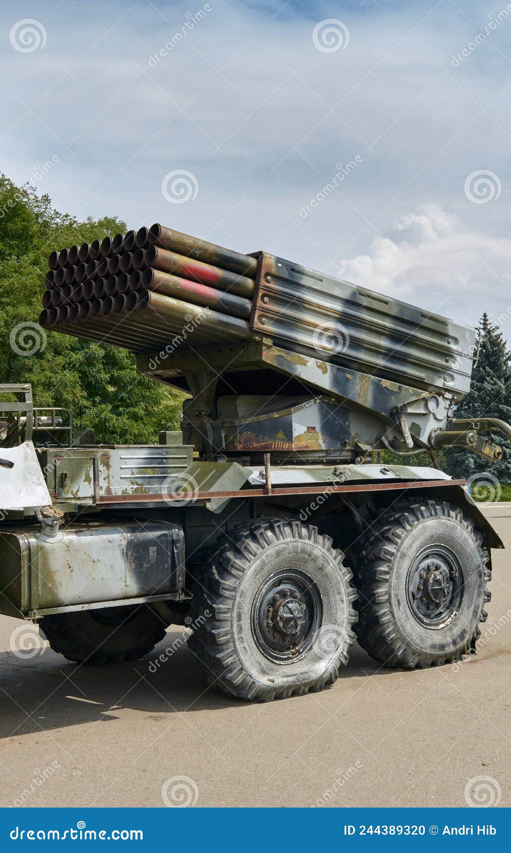 Part of a Car with a Missile System. Rocket System. Stock Photo - Image ...