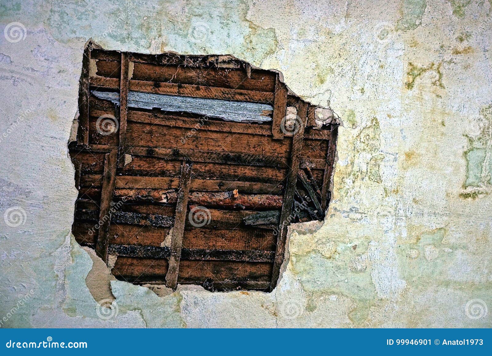 Part of the Ceiling in a Room with Crumbled Plaster Stock Image - Image ...