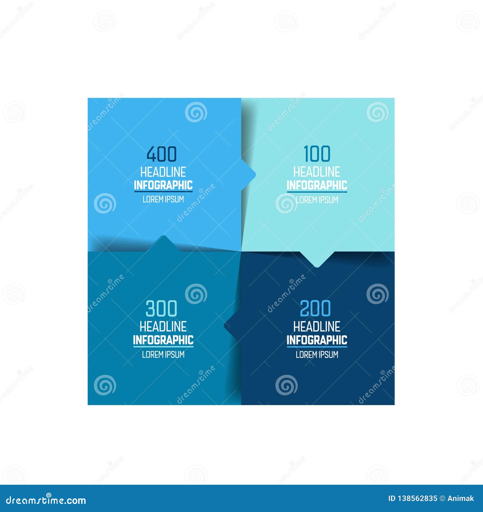 4 Part Chart, Scheme, Infographic Vector Stock Vector - Illustration of ...