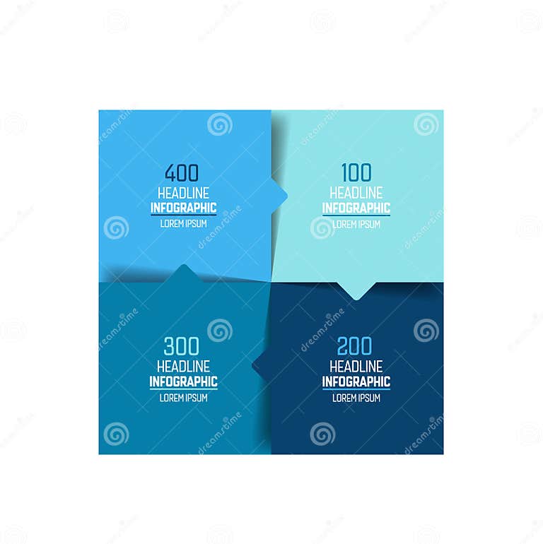 4 Part Chart, Scheme, Infographic Vector Stock Vector - Illustration of ...