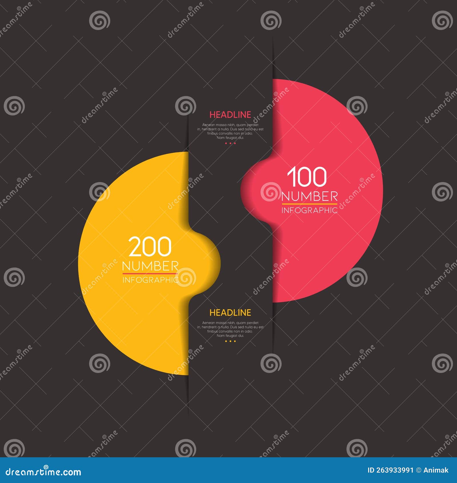 2 Part Chart, Scheme, Infographic Vector Stock Vector - Illustration of ...