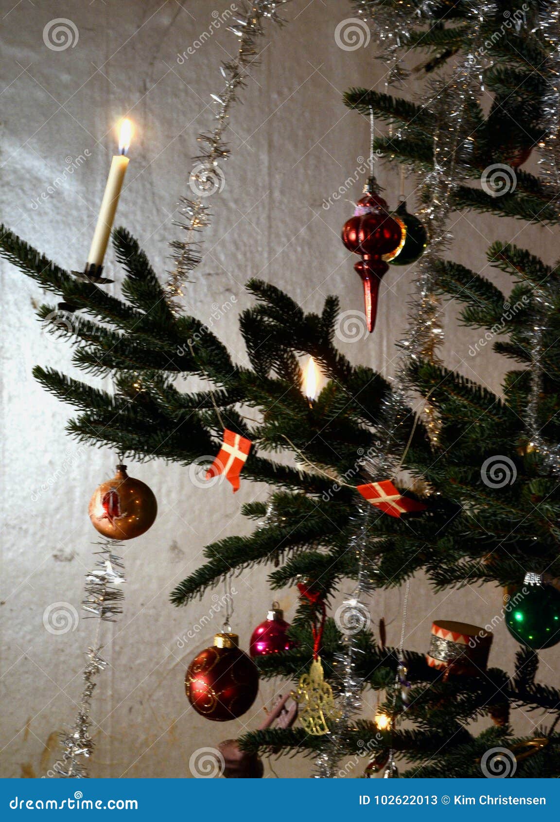 Part of Christmas tree stock image. Image of garland - 102622013