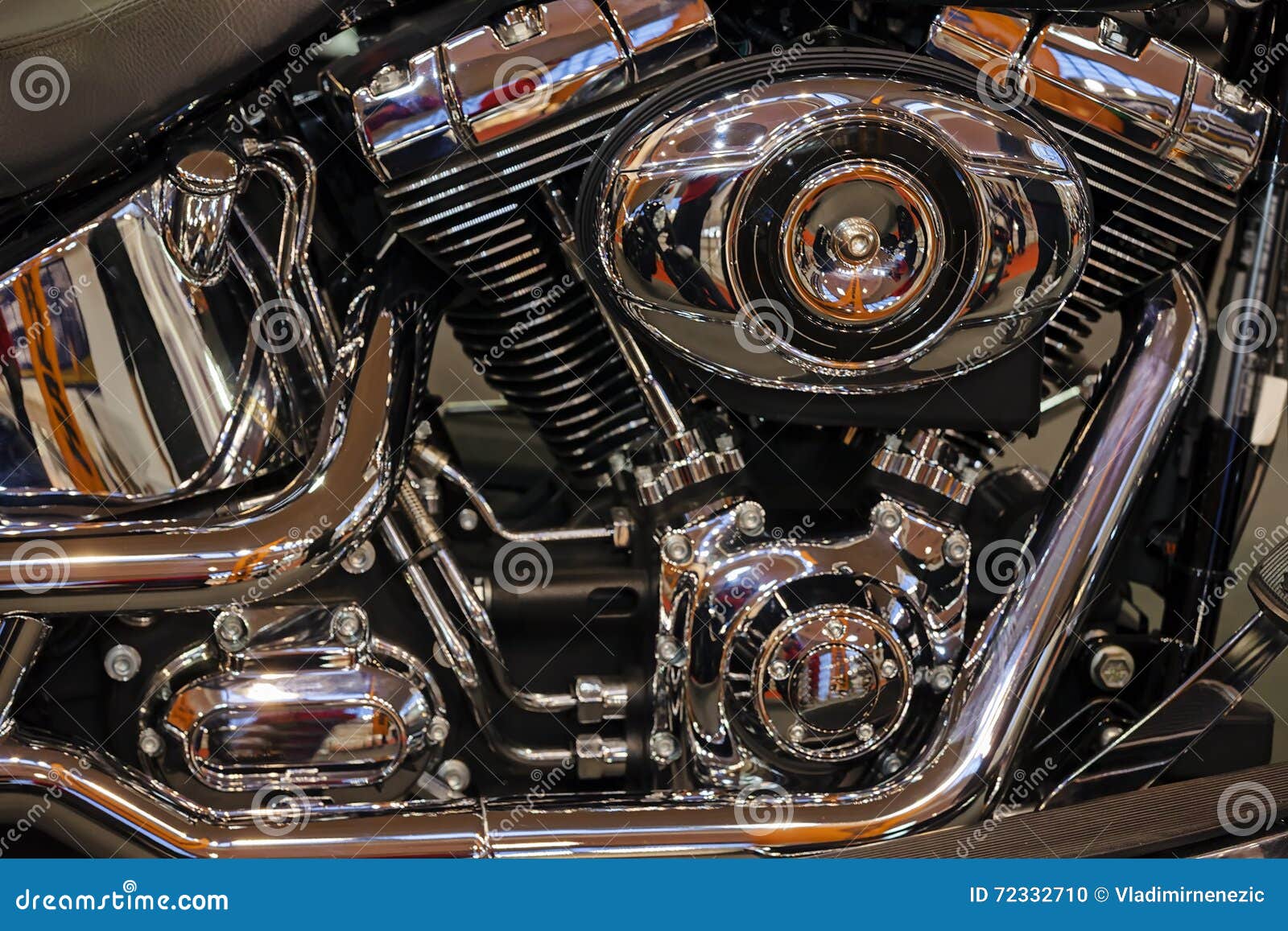 Part of Chrome Motorcycle Engine Stock Photo - Image of composites ...