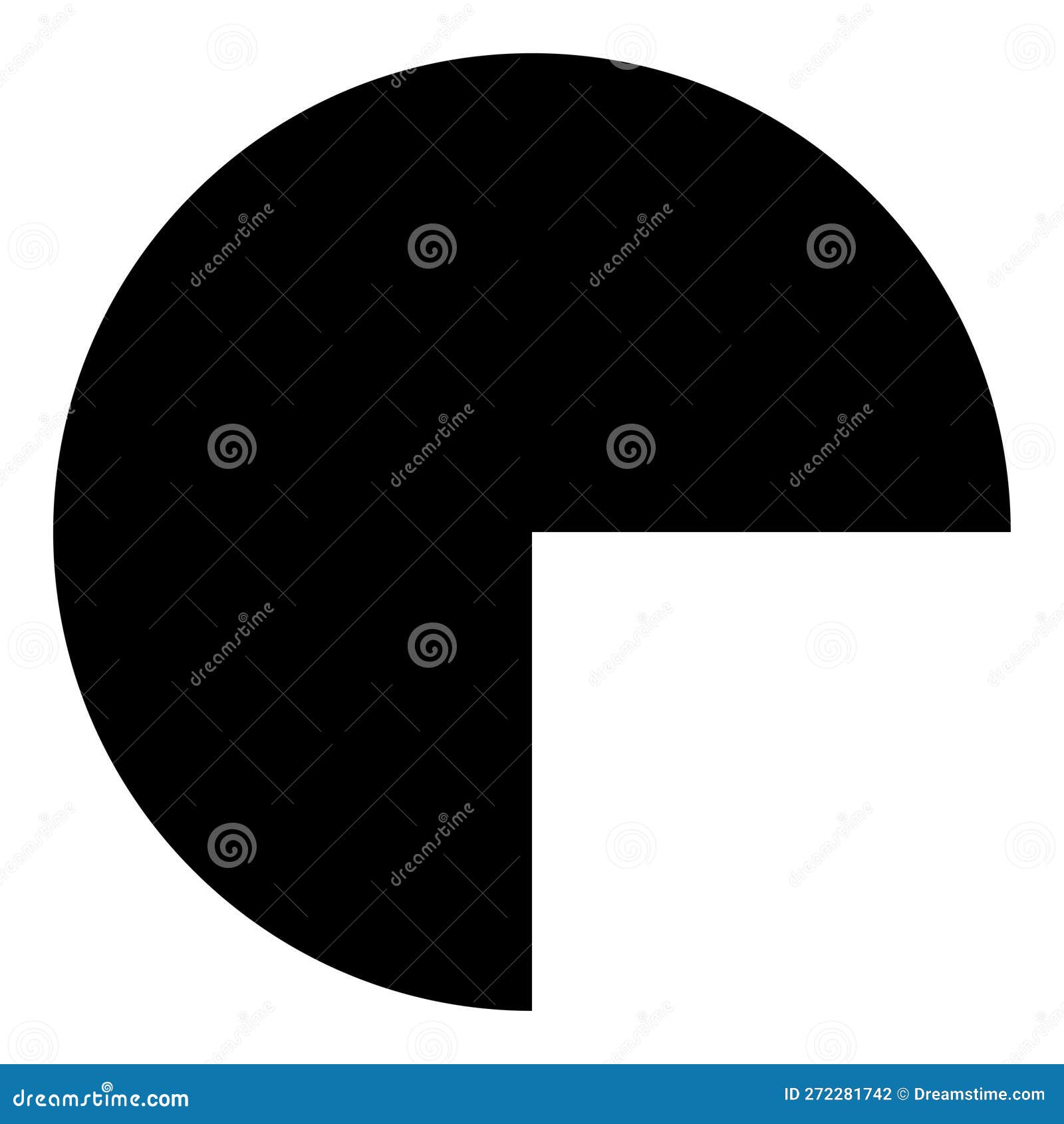 Part Circle 3/4 Three Four Icon Black Color Vector Illustration Image ...