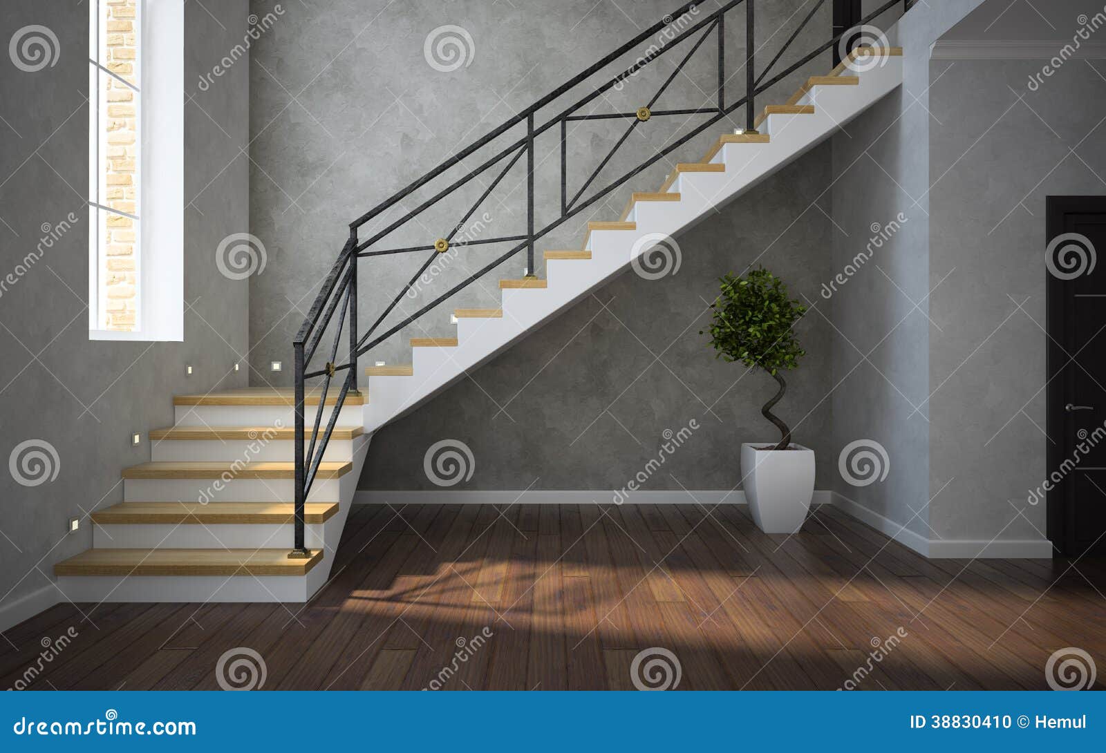 Part of the Classical Interior, Staircase View Stock Illustration ...