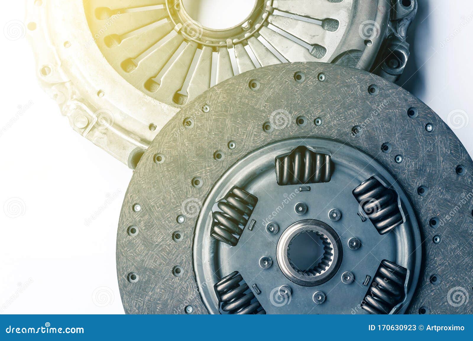 Part Clutch for Car on White Background Stock Image - Image of plate ...