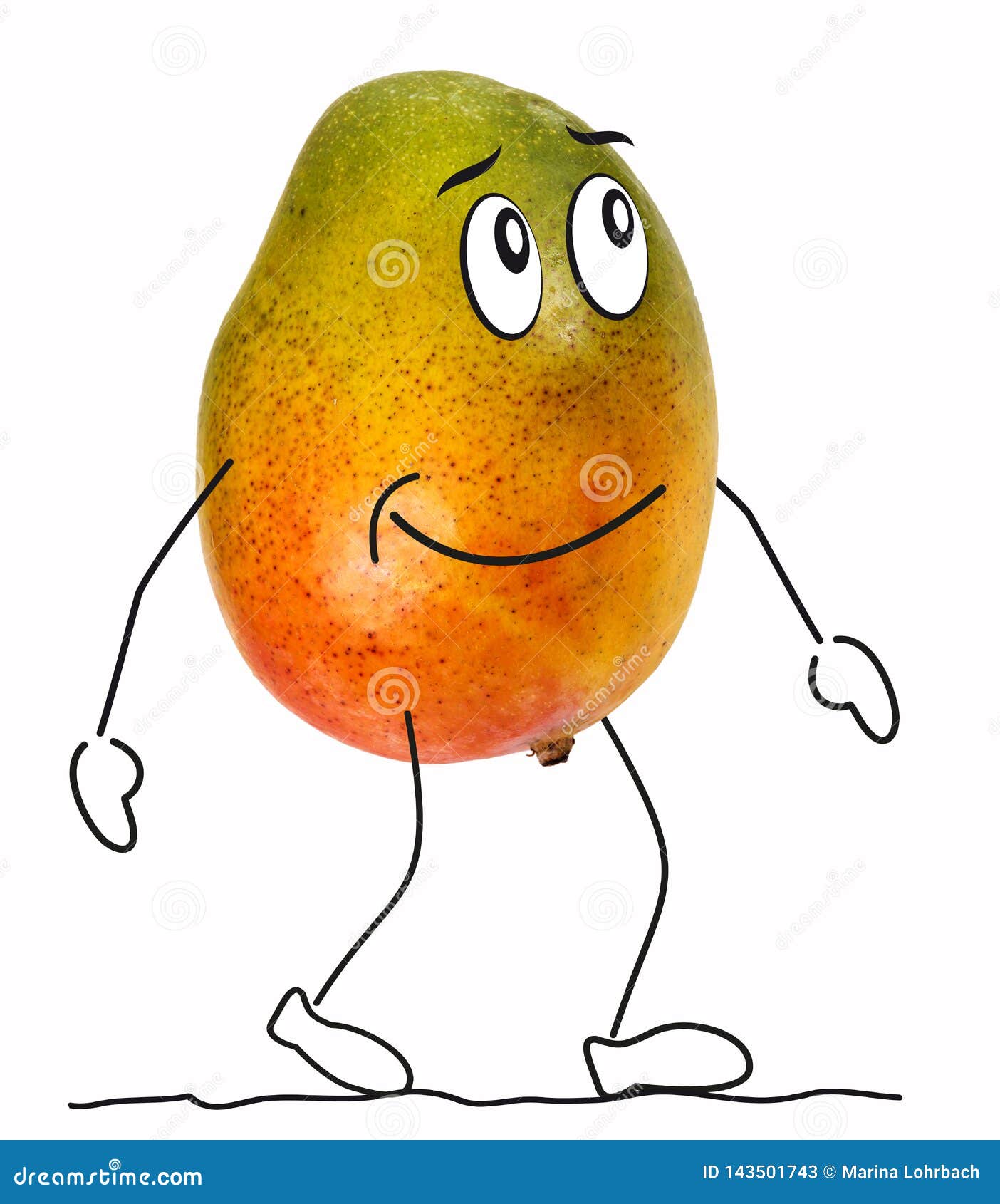 Mango with Cartoon Characters Stock Illustration - Illustration of ...