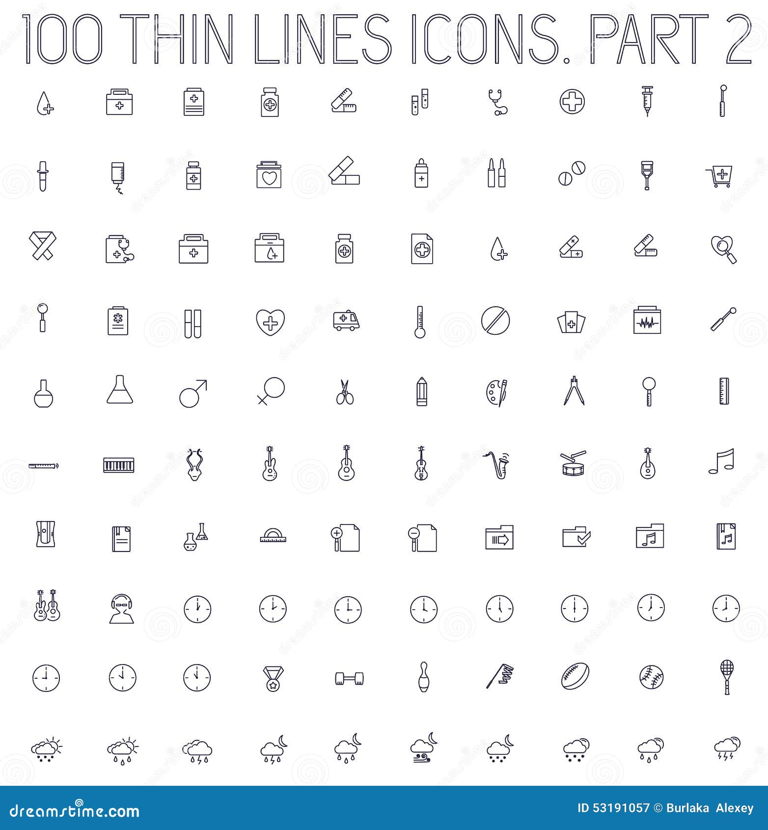Part 2 of Collection Thin Lines Pictogram Icon Stock Vector ...