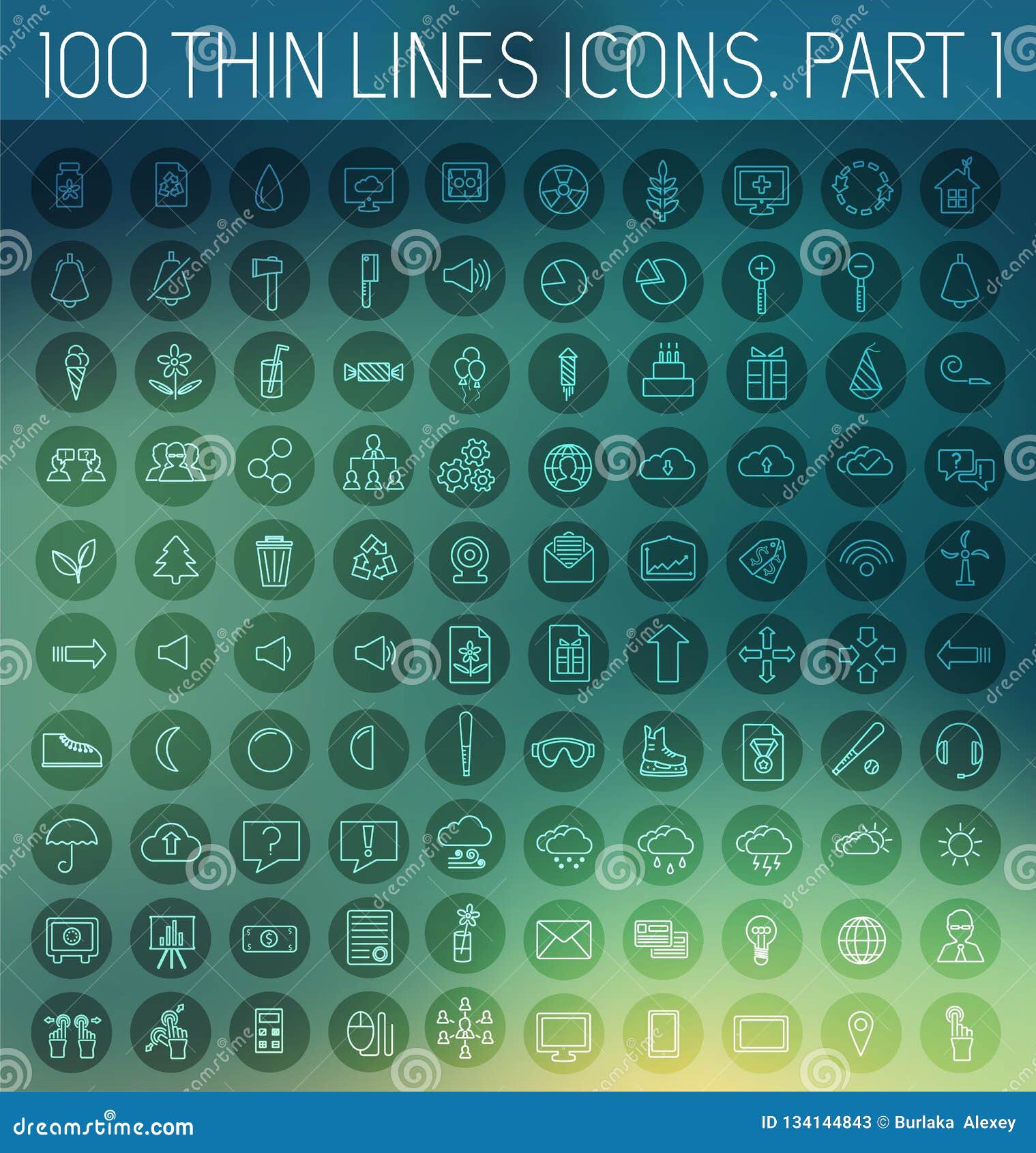 Part 1 of Collection Thin Lines Pictogram Icon Set Concept Background ...
