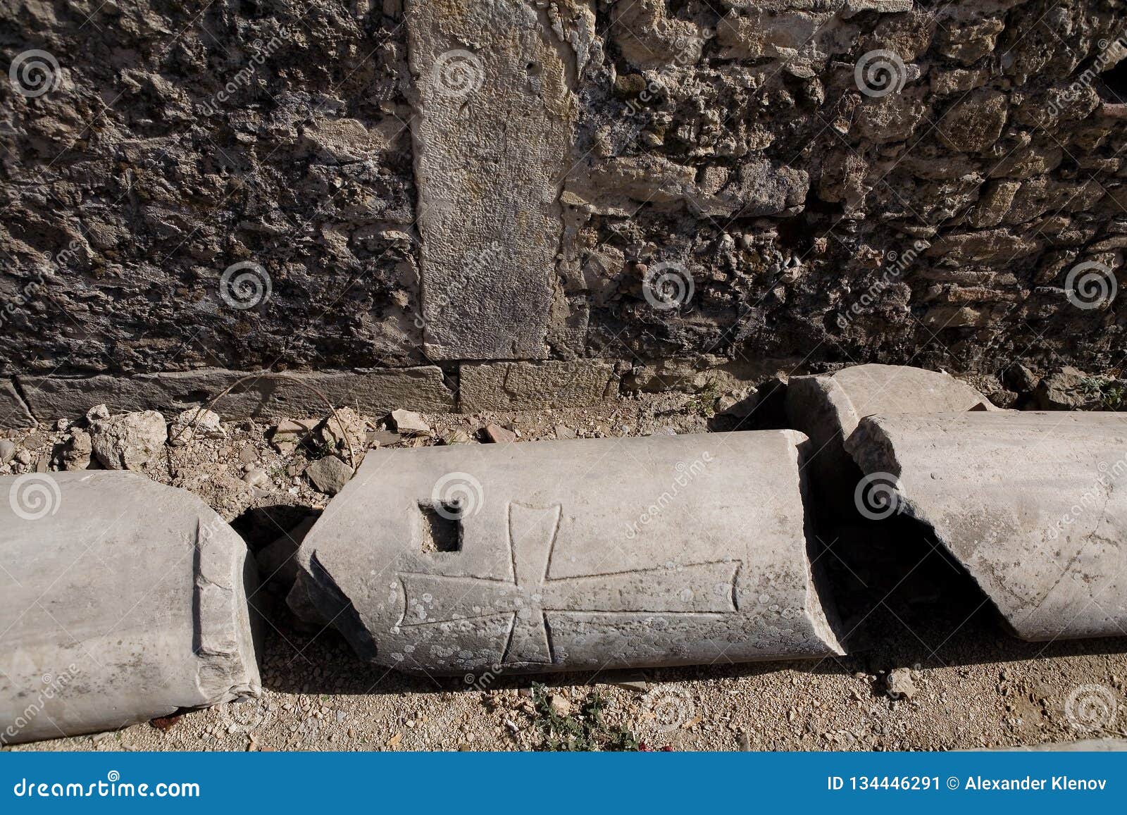 Part of the Column with the Image of the Cross Stock Image - Image of ...