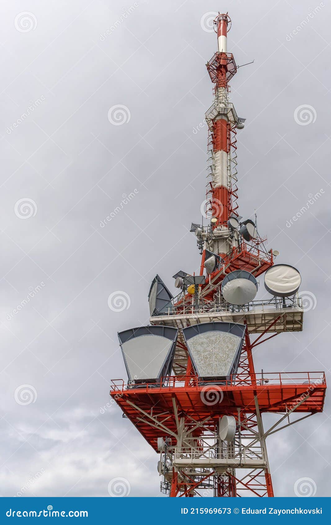 A Part of Communication Tower with Control Devices Stock Image - Image ...
