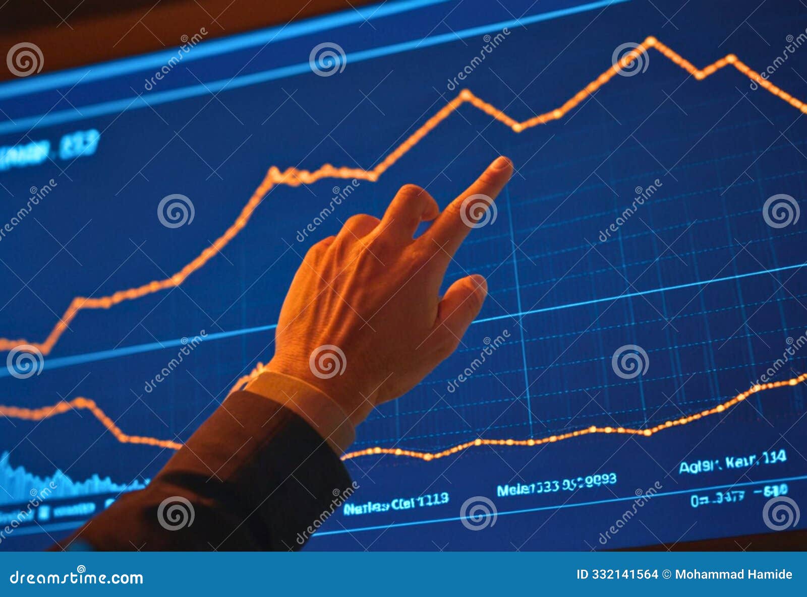 Part of a Computer Screen Displaying a Set of Graphs and Data Stock ...