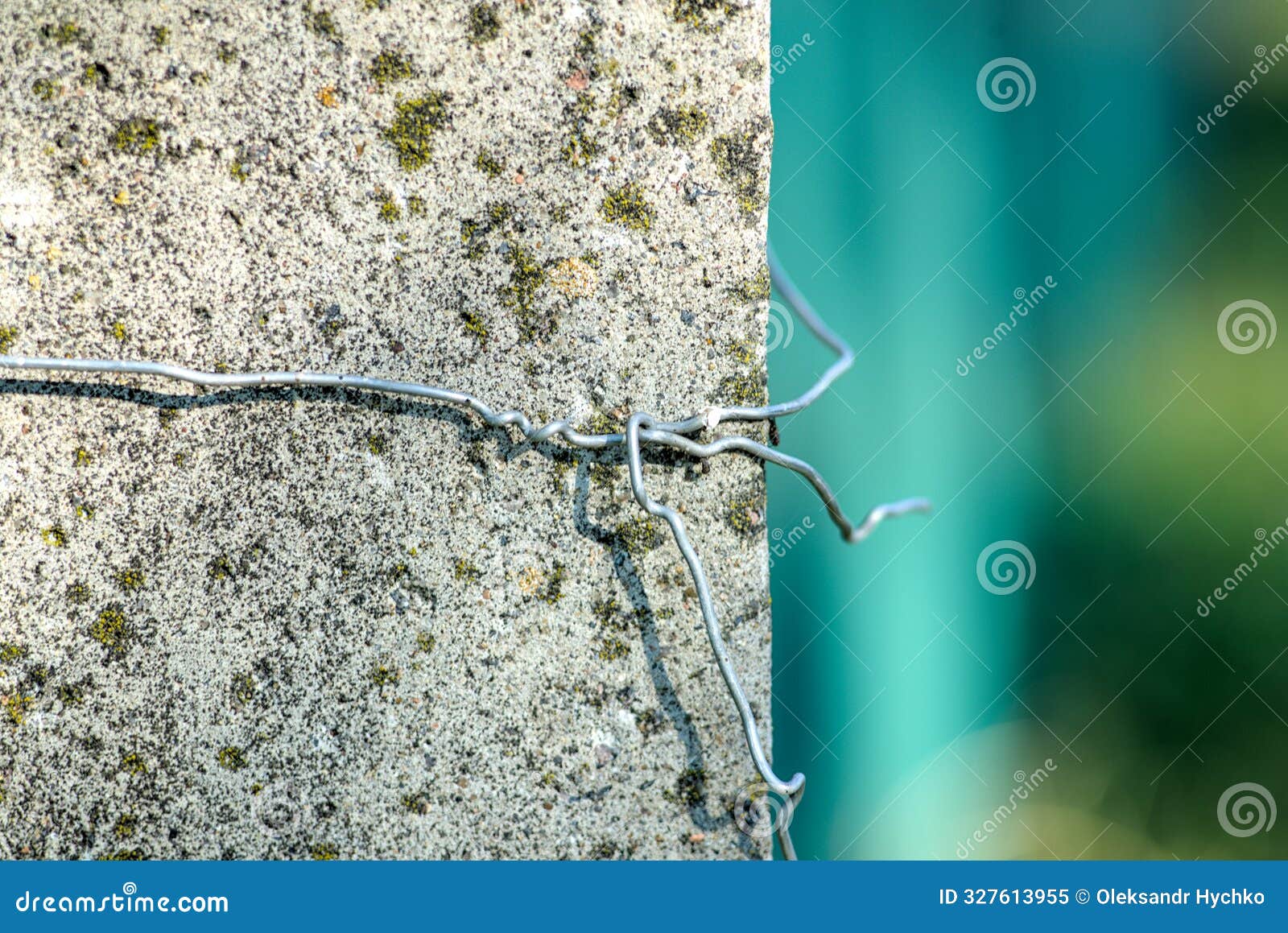 Part of a Concrete Pole with Twisted Gray Aluminium Wire Stock Image ...