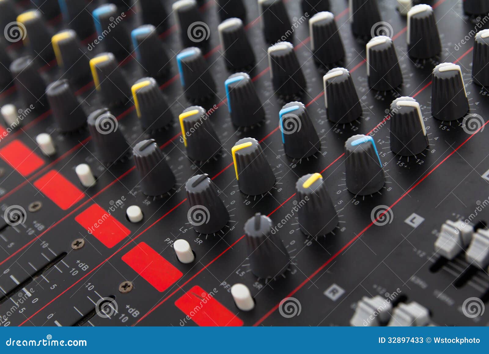 Part of Control an Audio Sound Mixer Stock Image - Image of adjust ...