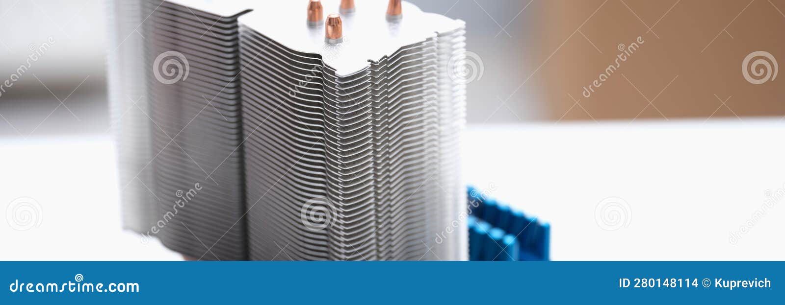 Computer Radiator Abstract Macro Background. Processor Cooling System ...