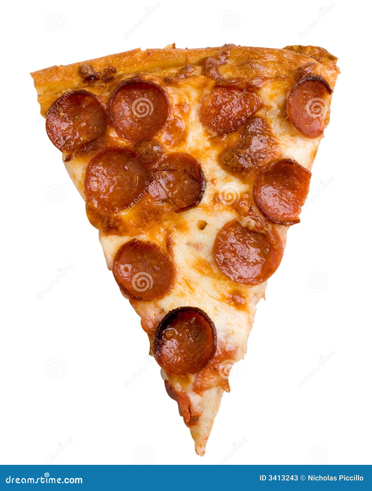 Part de pizza de pepperoni image stock. Image du isolat - 3413243