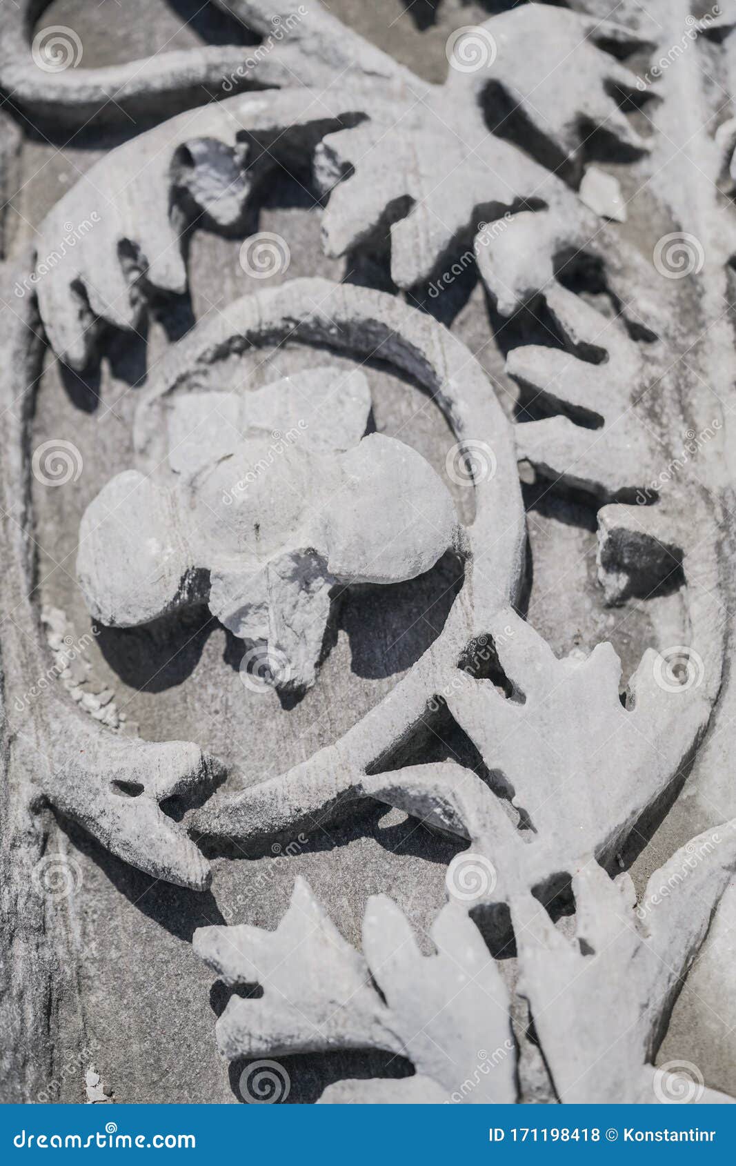 Part of a Decorative Ornament on a Fragment of a Marble Structural ...