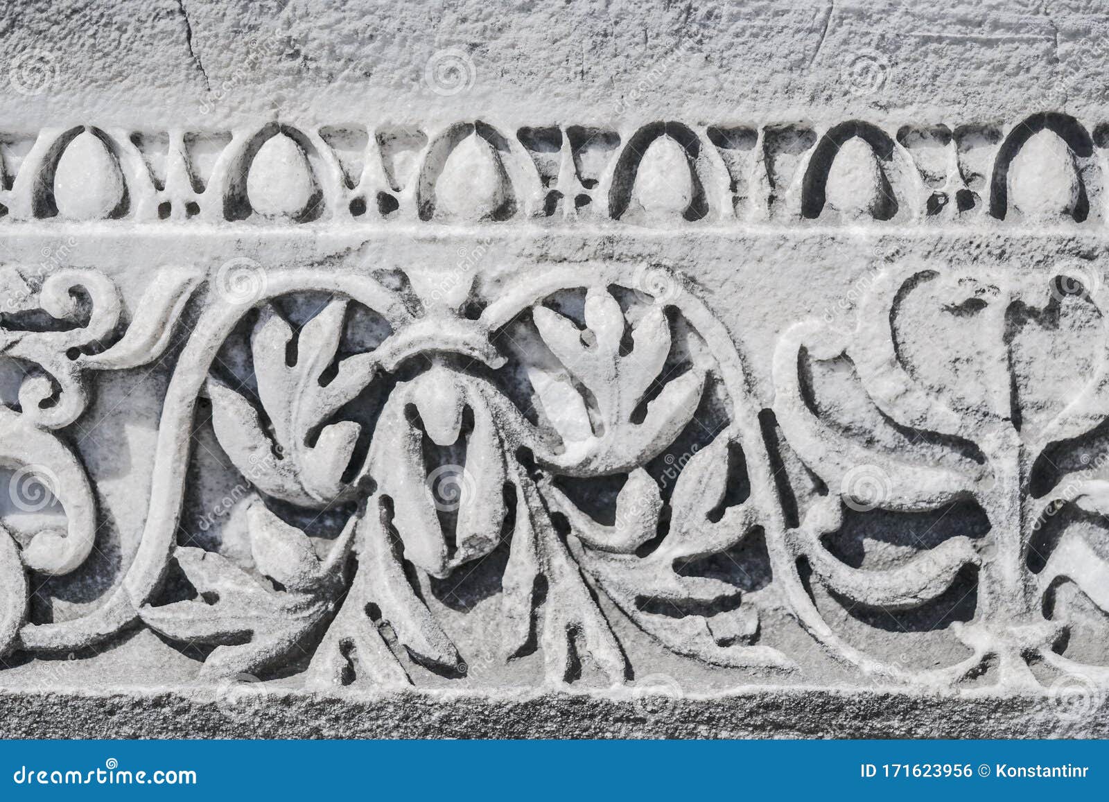 Part of a Decorative Ornament on a Fragment of a Marble Structural ...