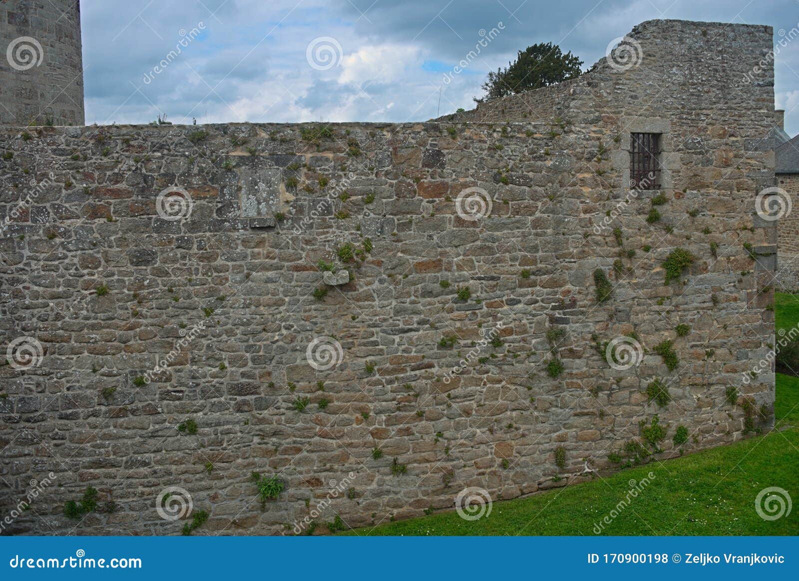 Part of Defensive Stone Wall at Middle-age Fortress Stock Photo - Image ...