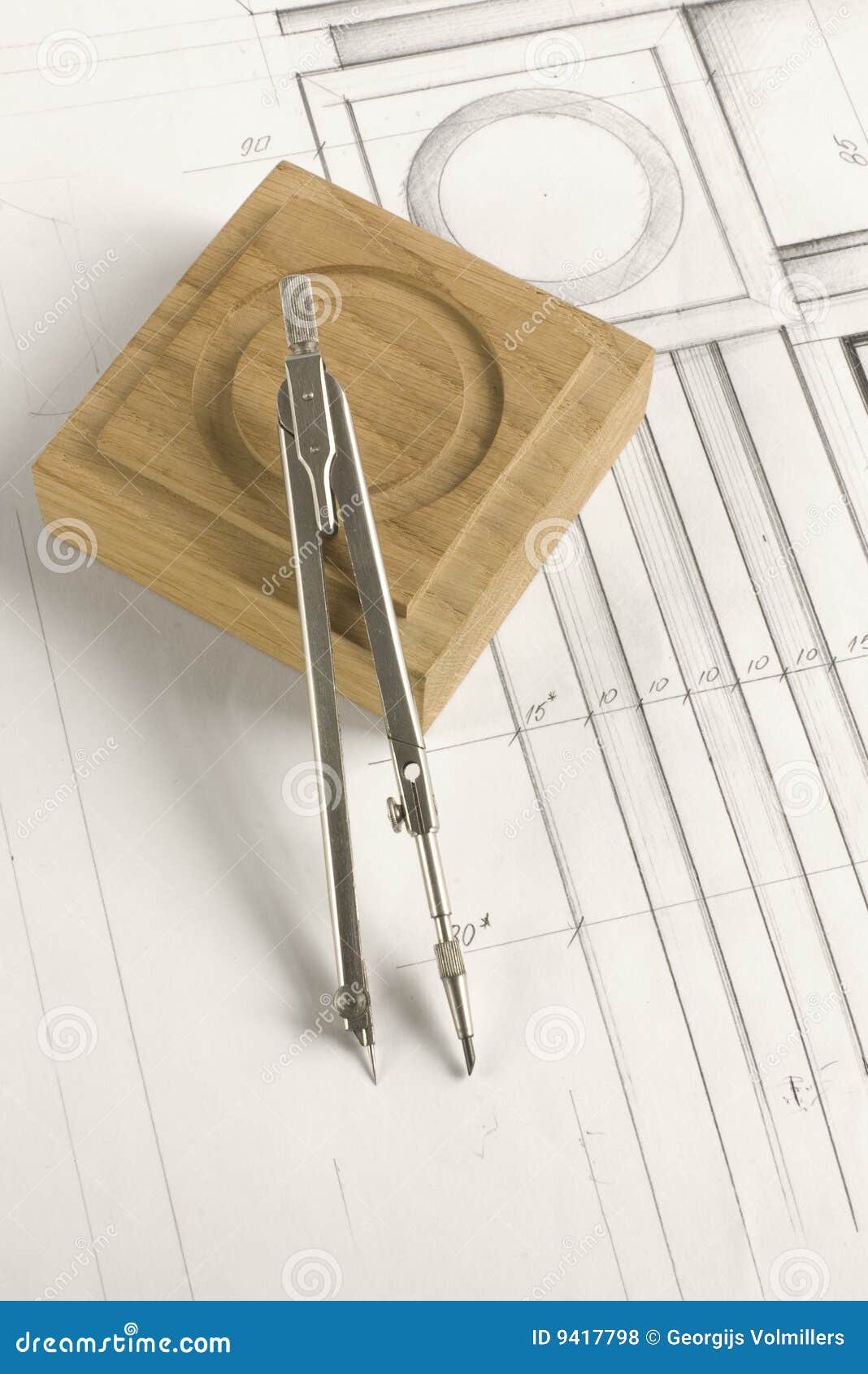 Part of Design of Door with Compass and Rosette Stock Photo - Image of ...