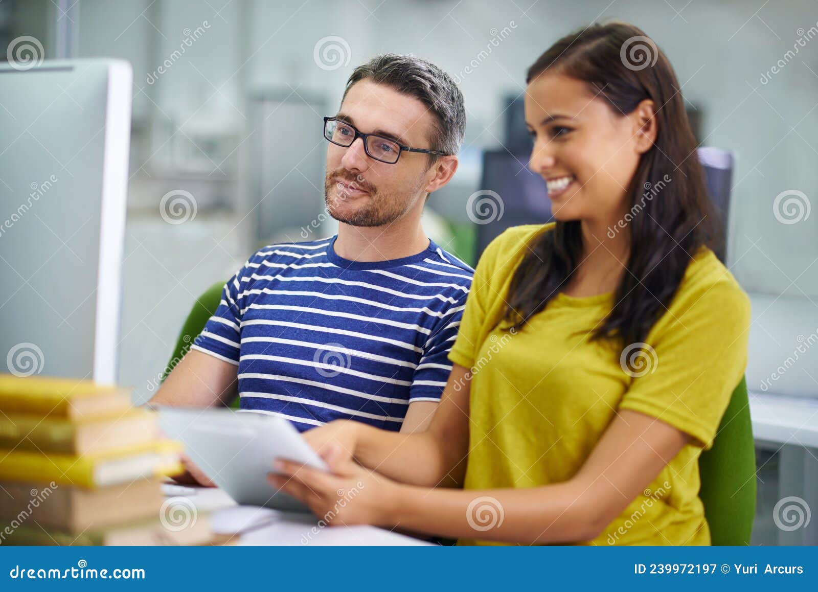 This Part is Easy. Two Coworkers Collaborating Using the Latest ...