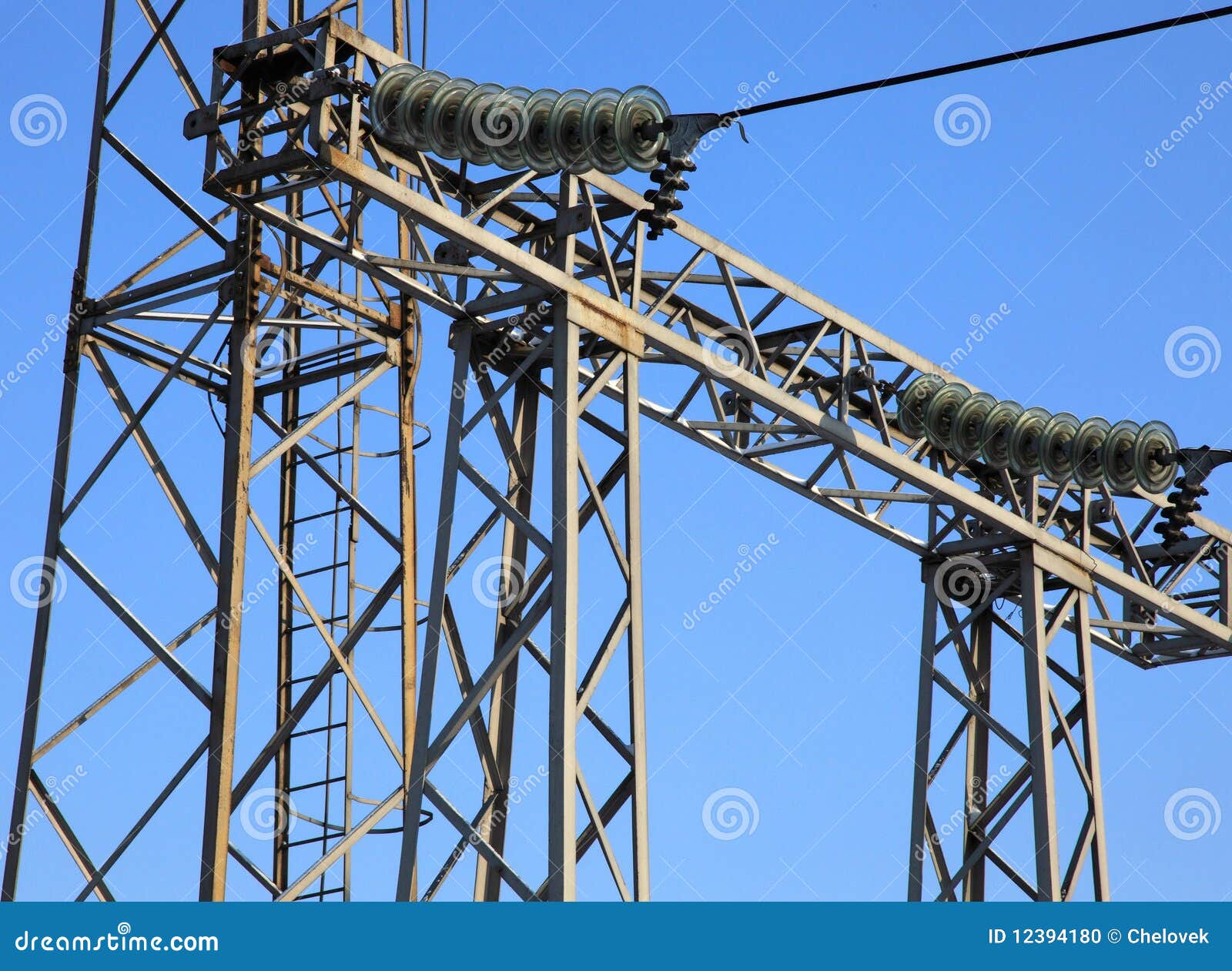Part of the Electricity Pylon Stock Photo - Image of group, production ...