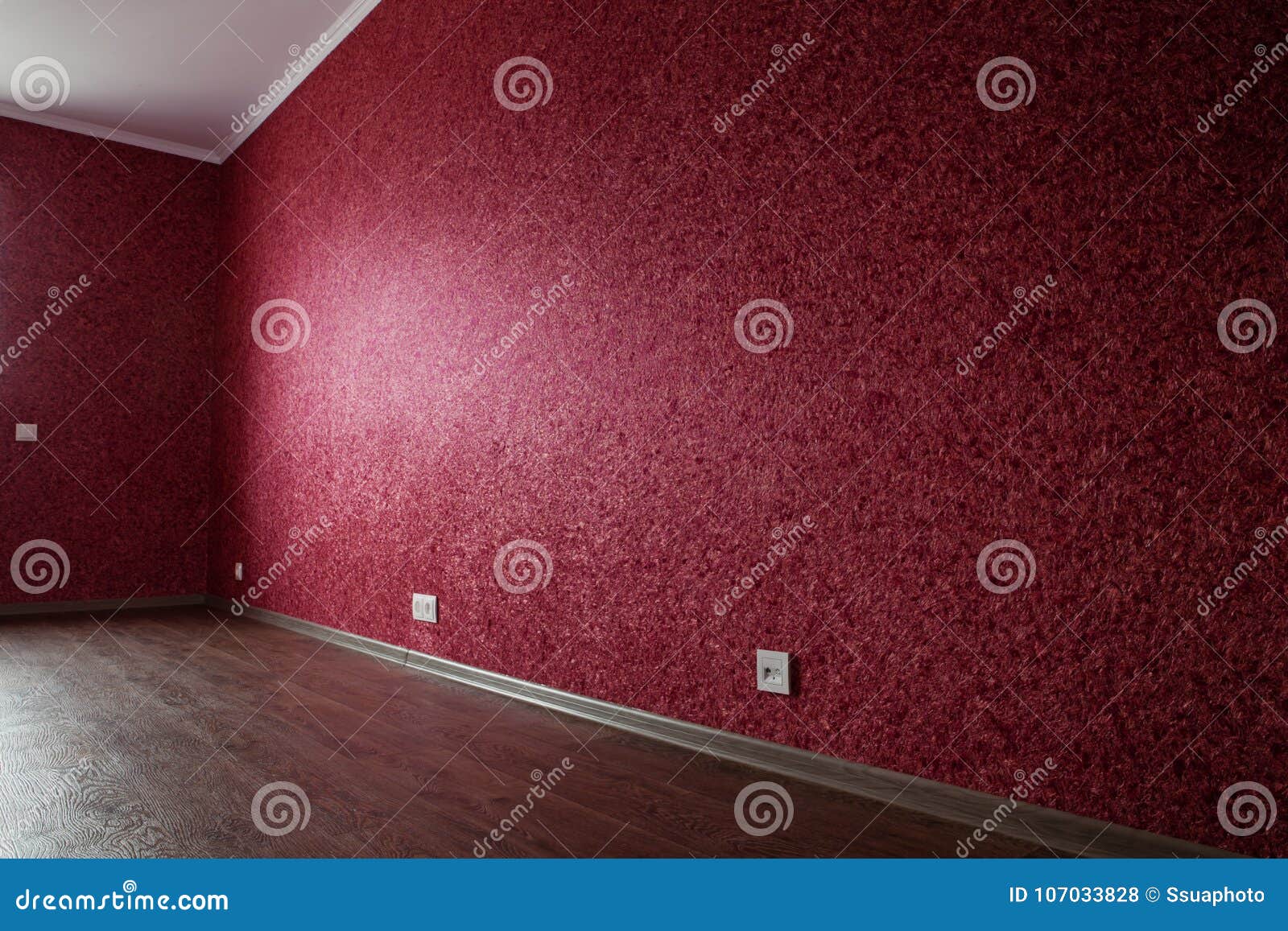 Part of empty red room stock photo. Image of parquet - 107033828