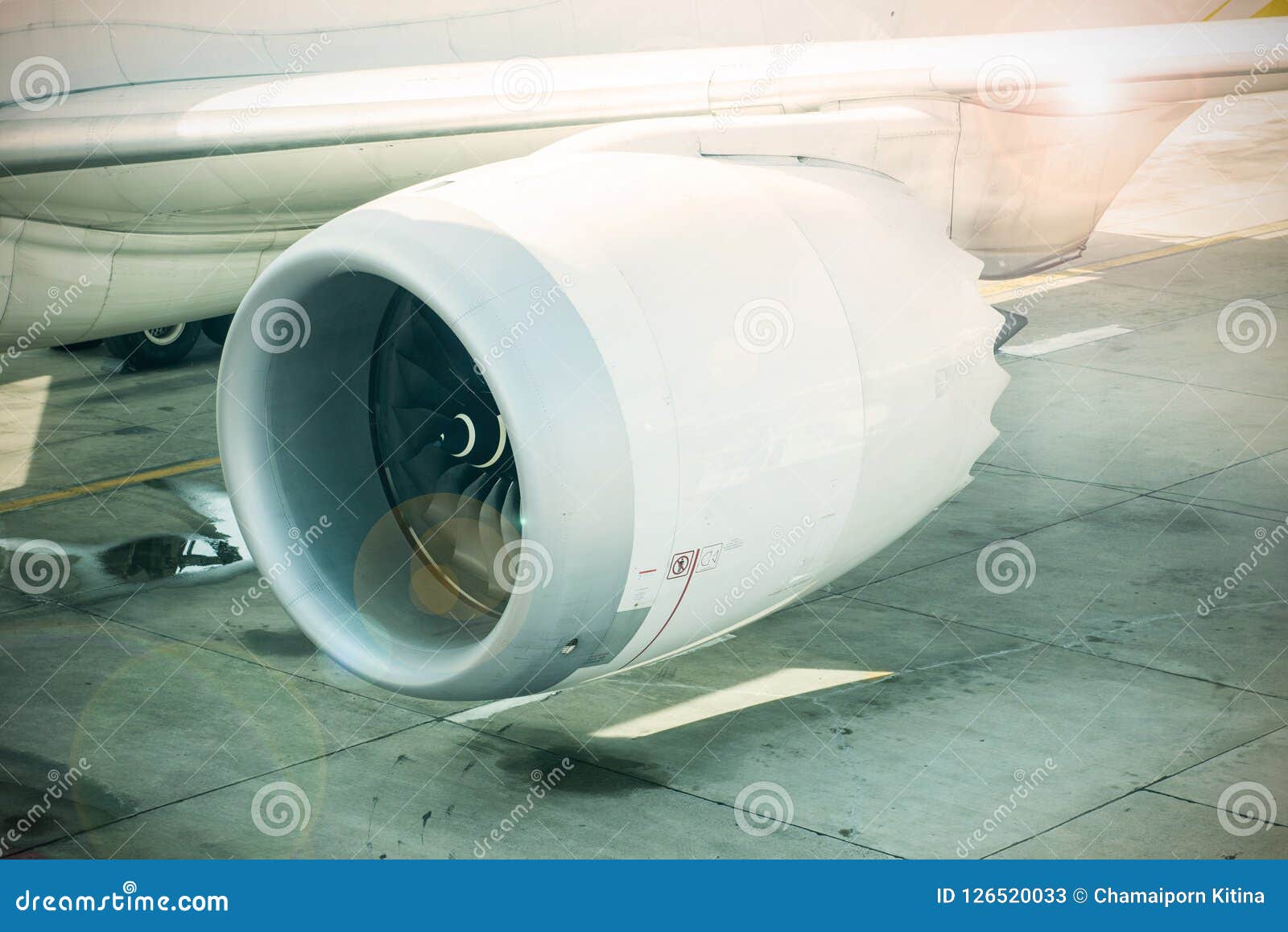 Part of Engine Air Plane with Fan Inside. Stock Image - Image of ...