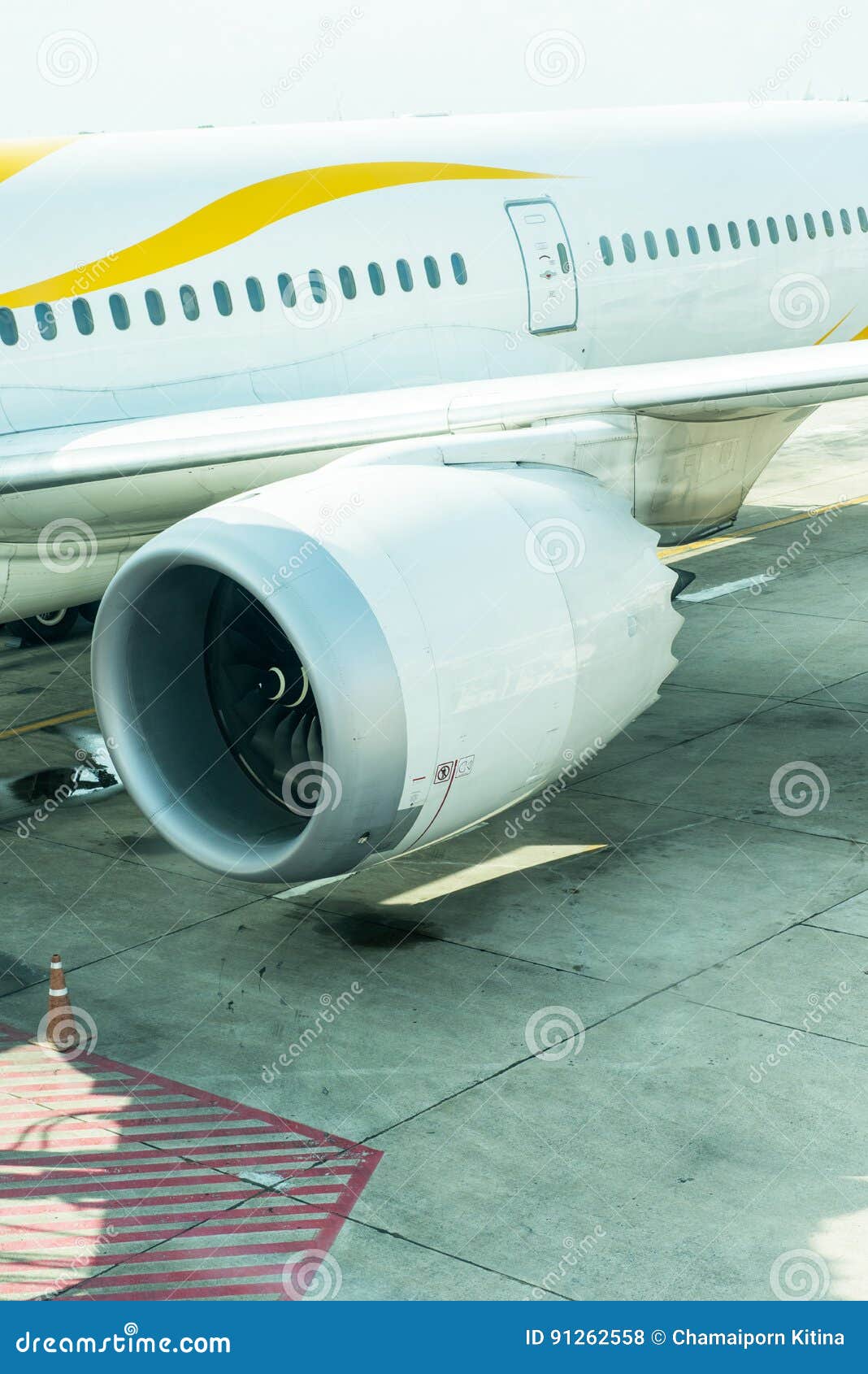 Part of Engine Air Plane with Fan Inside. Stock Photo - Image of ...