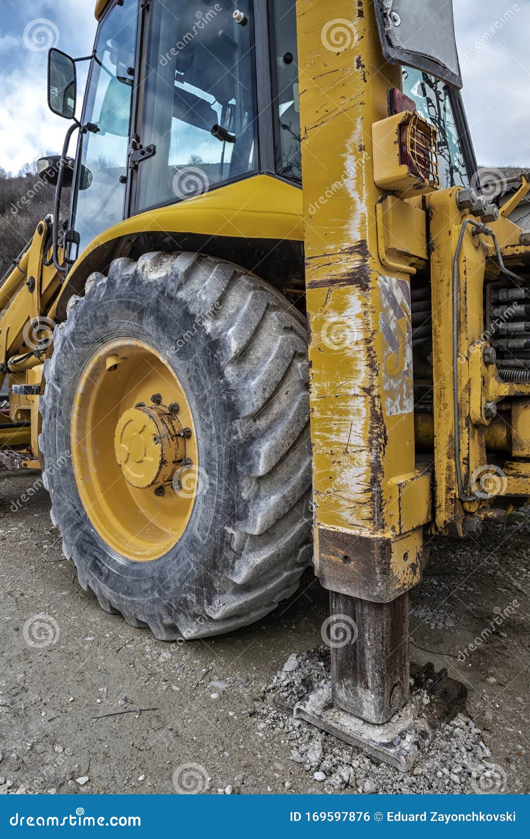 Part of Excavator Machines Equipment Lock Stabilizer. Stock Photo ...