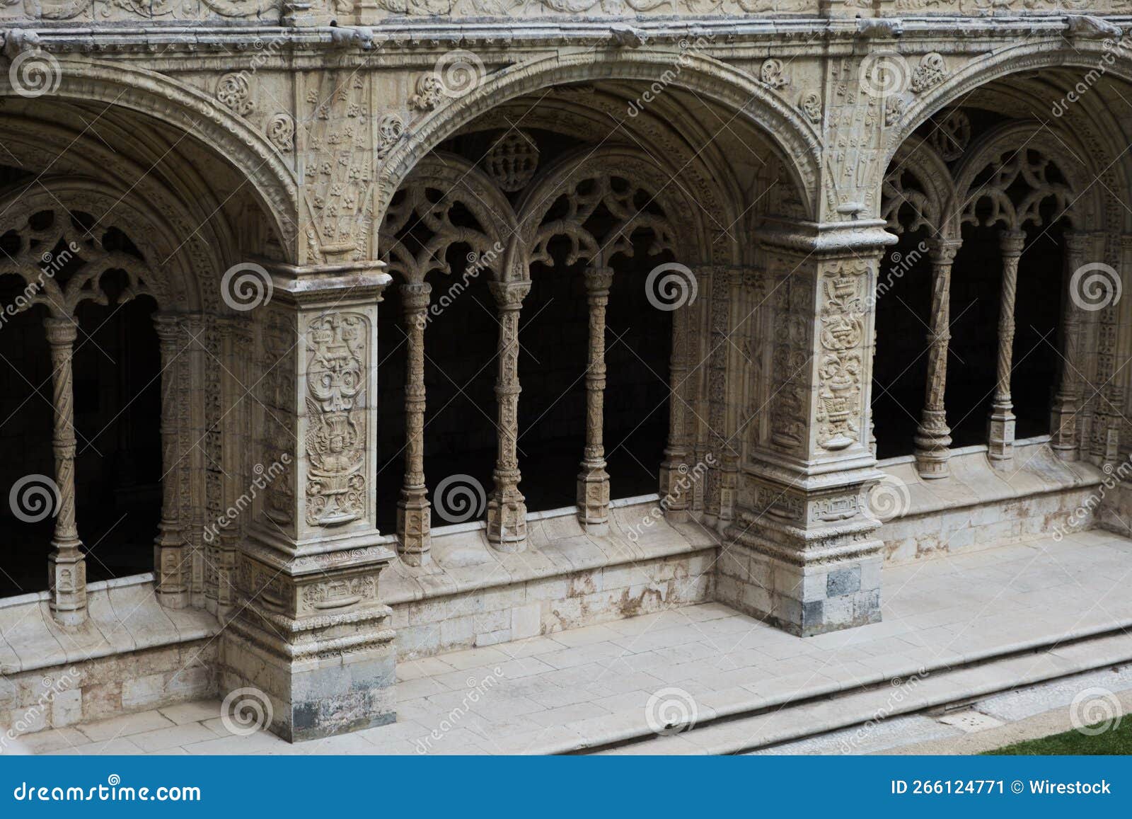 Part of an Exterior View of the Jeronimos Monastery with an Arched ...