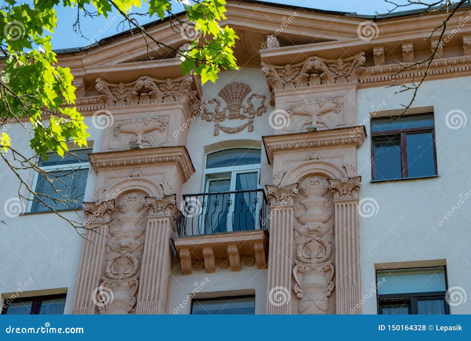 Part of the Facade of the Building, Architecture of Minsk, Soviet ...