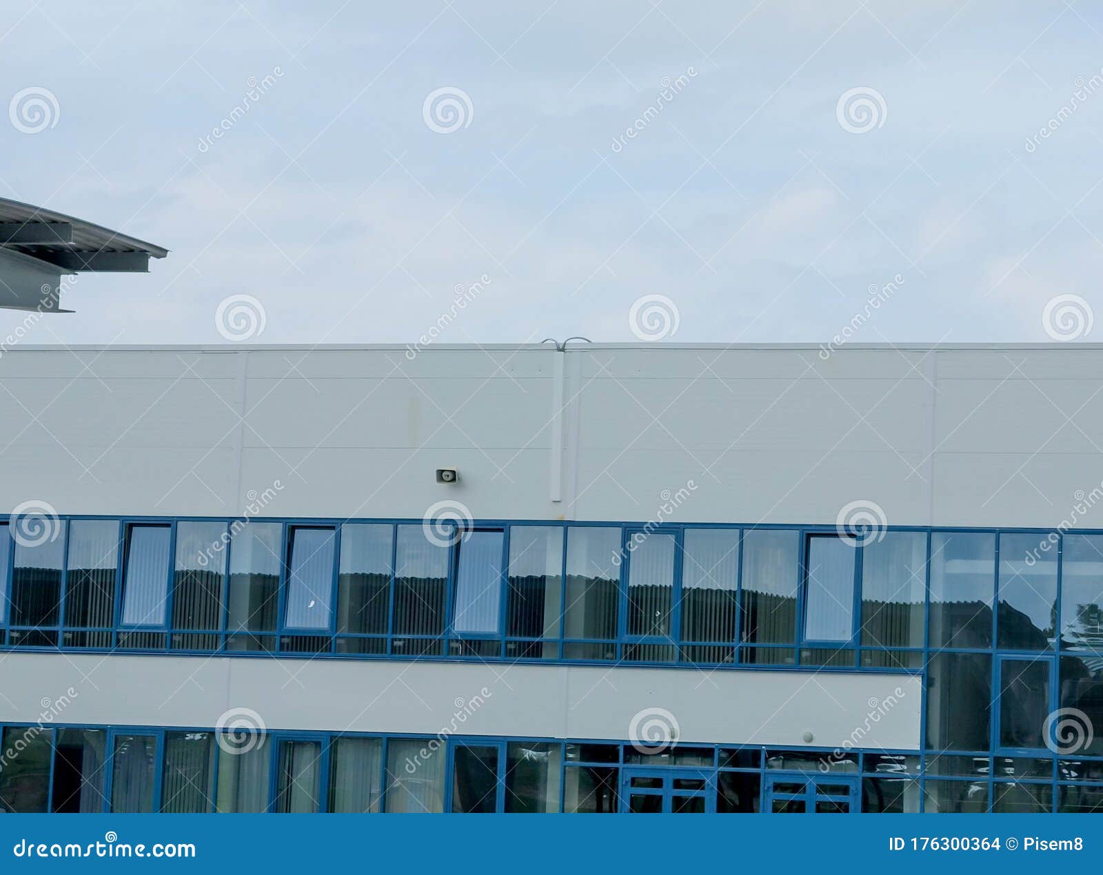 Facade of a Building with a Public Address System Stock Photo - Image ...