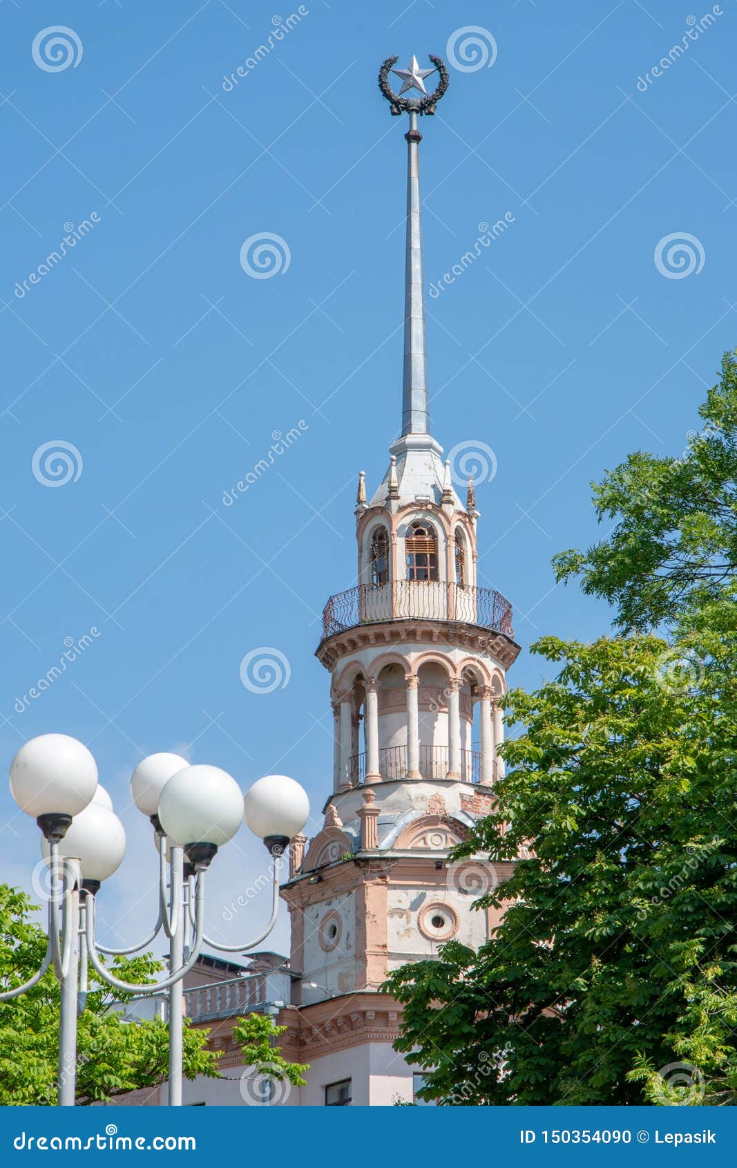 Part of the Facade, Spire with a Star, Soviet Architecture of Minsk ...