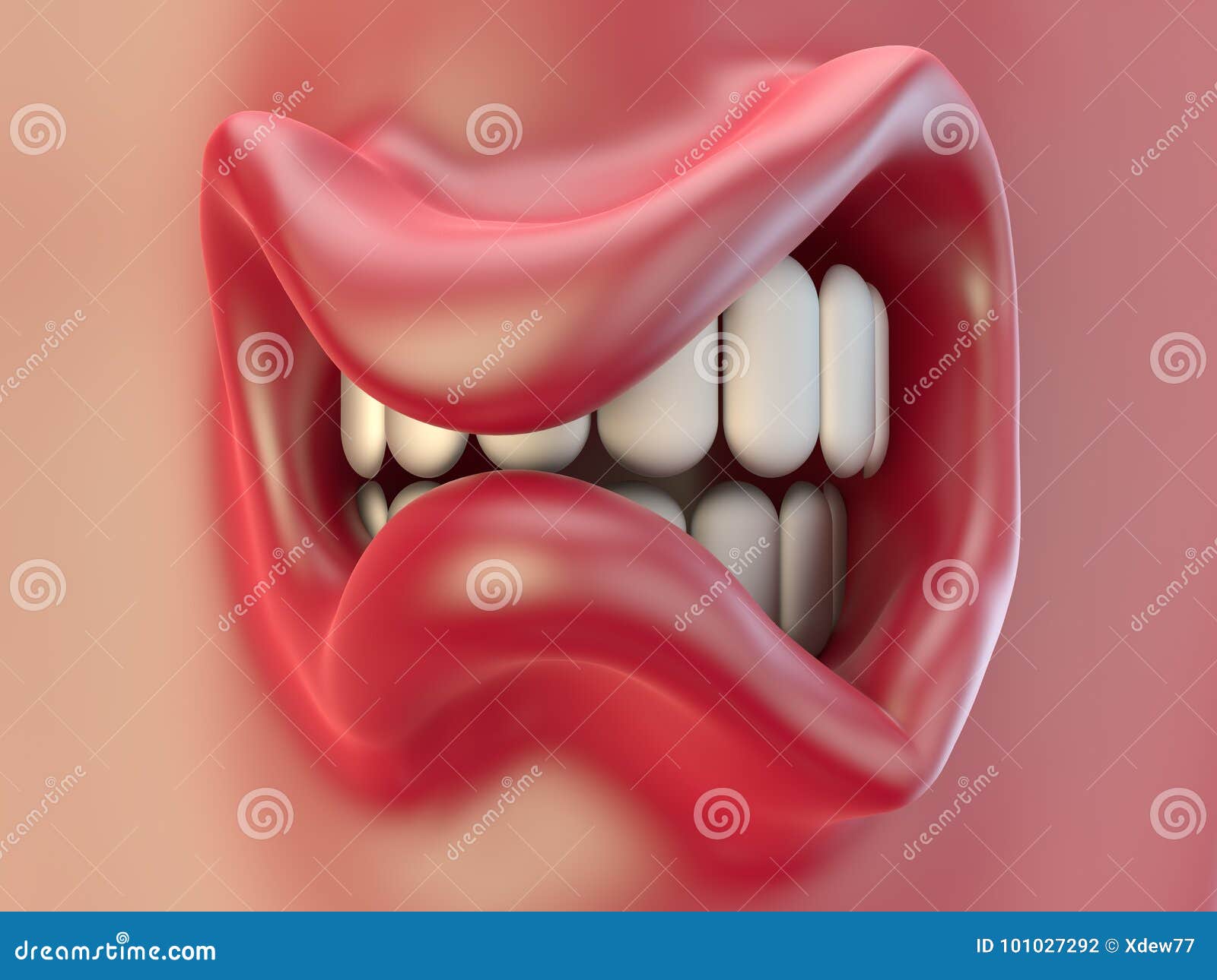 Part of face looking angry stock illustration. Illustration of mouth ...