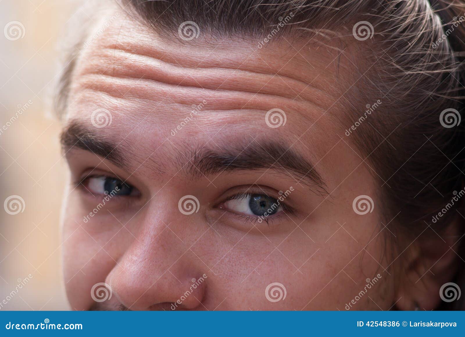 Part of Face Young European Man with Beard. Stock Photo - Image of ...
