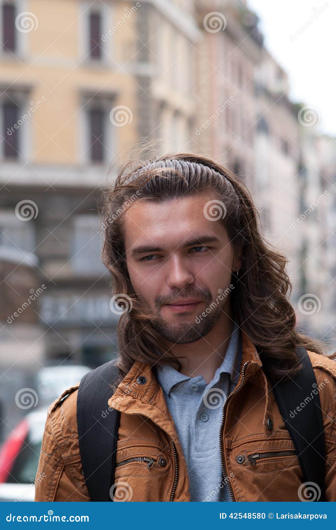 Part of Face Young European Man with Beard. Stock Photo - Image of ...