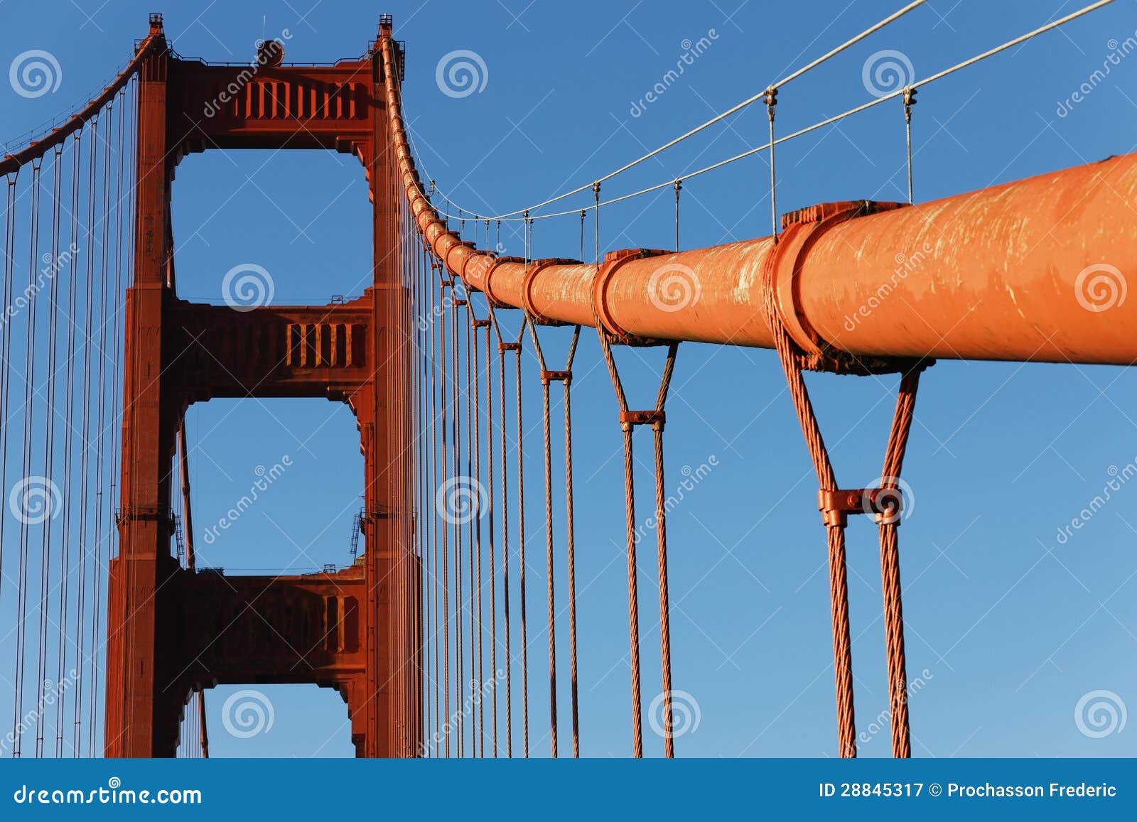 Part of Famous Golden Gate Bridge Stock Image - Image of construction ...